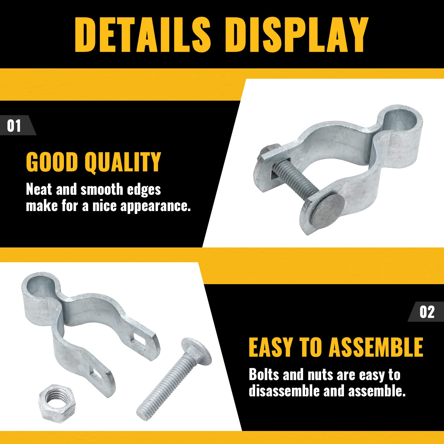 Snapklik.com : 1-3/8" Chain Link Female Gate Hinge, Metal Gate Hinge ...