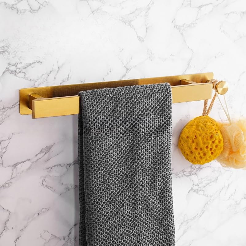 Amazon.com: HOPCENT Stainless Steel Towel Rod Self Adhesive No Drill ...