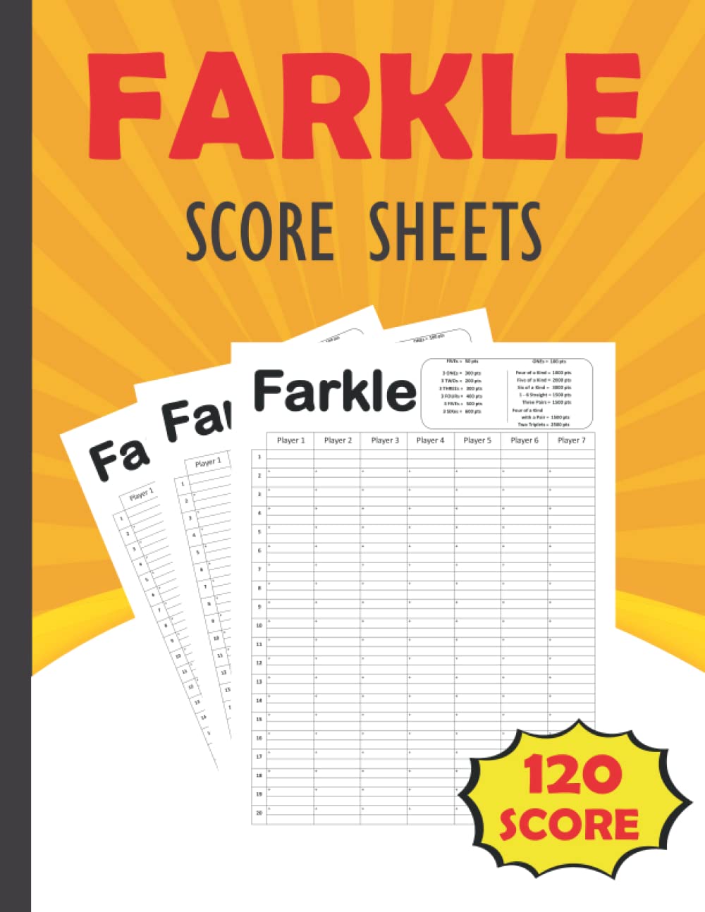 Buy Farkle Score Sheets: 131 Score Sheets for Scorekeeping, Farkle ...