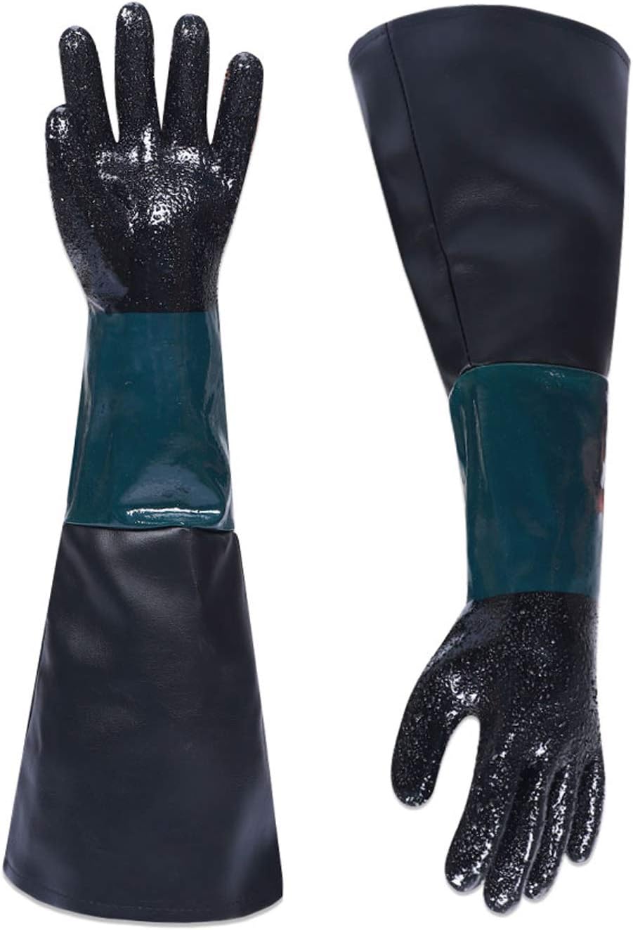 Rubber Sandblasting Gloves, Safety Gloves for Work, 23.6 inch ...