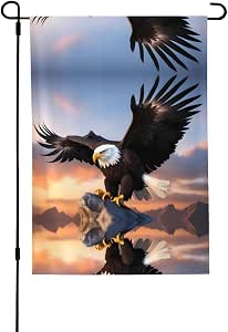 Amazon.com : Kingnoyi Mighty Bald Eagle Double Sided Garden Flag ...
