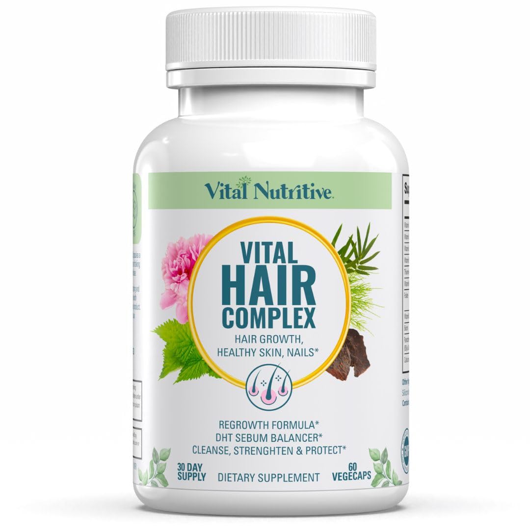 Amazon.com: VITAL NUTRITIVE Vital Hair Complex -Hair Growth Vitamins ...