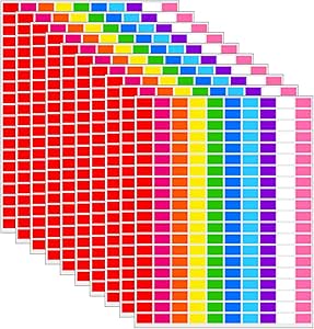Amazon.com : 2000 Pcs Rectangular Color Coding Labels Colored Label ...