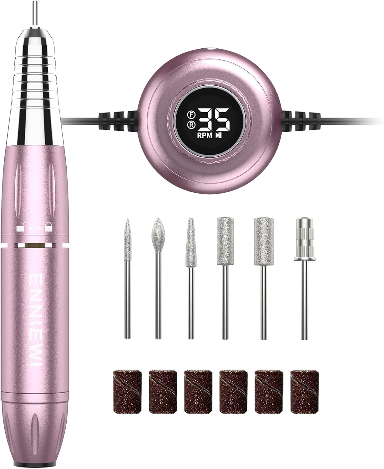 Enniewi Electric Nail Files, Portable Nail Drill 35,000RPM Adjustable ...