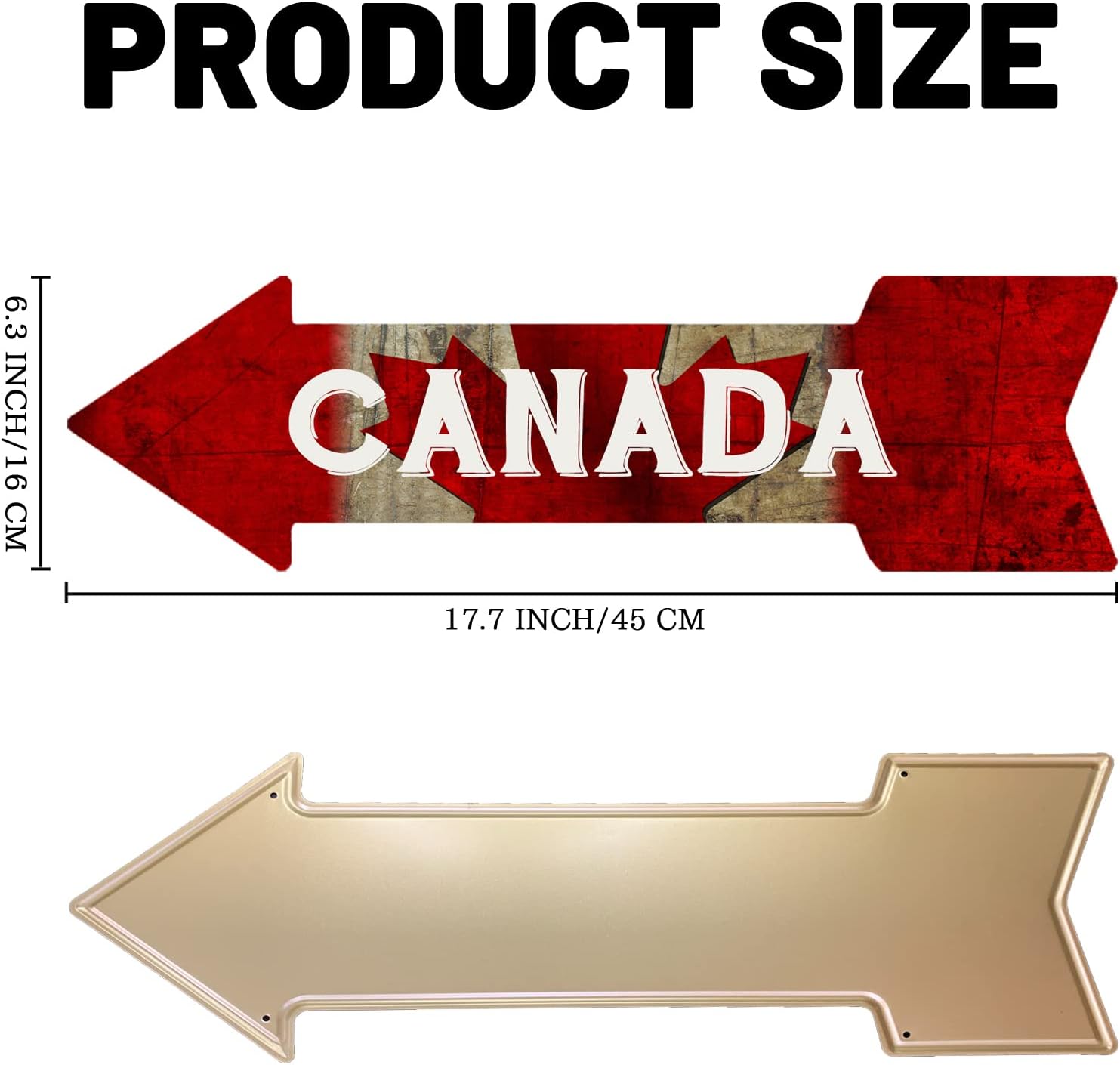 Mukuko Letrero de metal con flecha izquierda de Canadá, decoración de ...