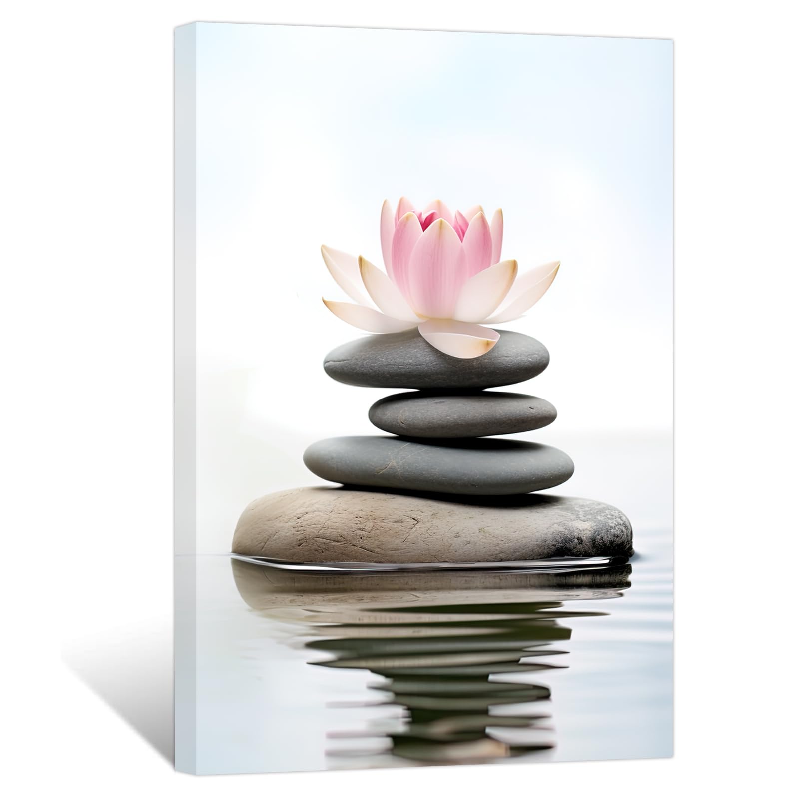 Amazon.com: ZXHYWYM Zen Canvas Wall Art Lotus Flower Stones Pictures ...