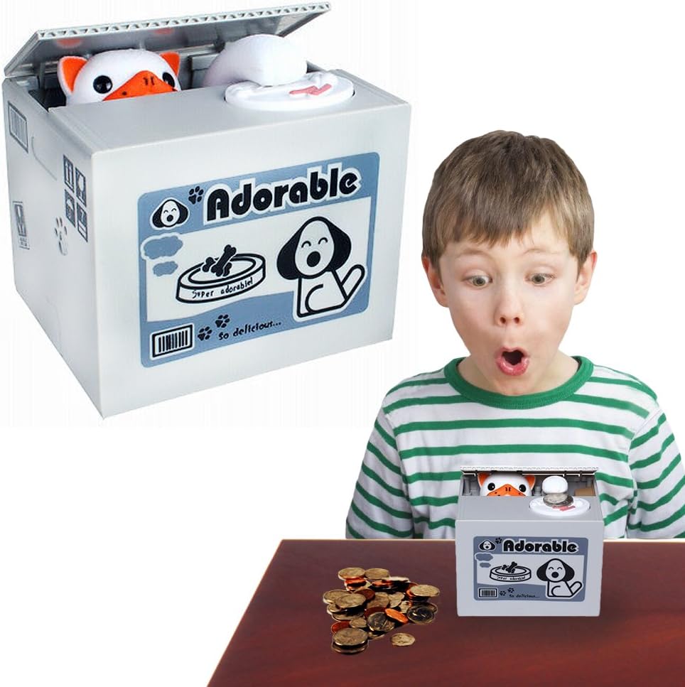 Amazon.com: Toy Cubby Electronic Dog Stealing Coins Savings Box Kids ...