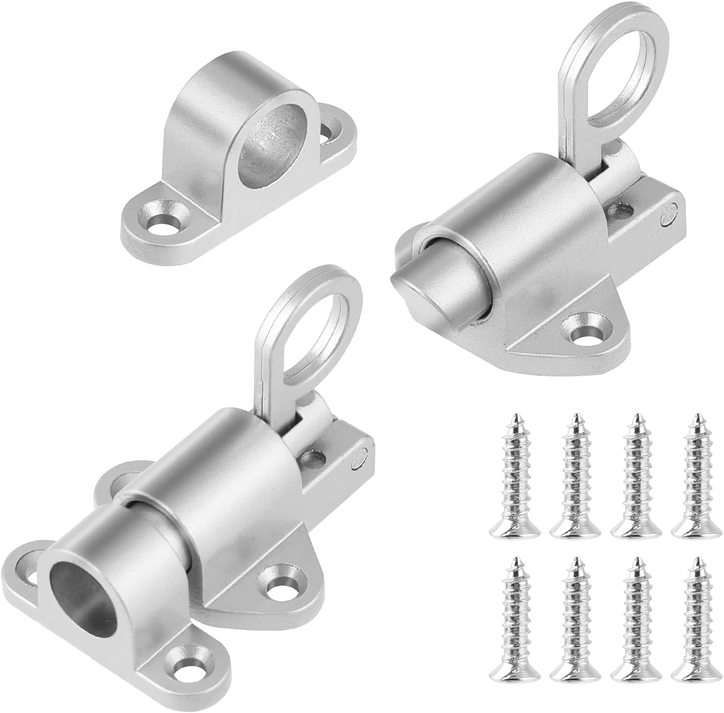 Amazon.com: 2 Packs Self Closing Gate Latch Spring Loaded Latch Silver ...