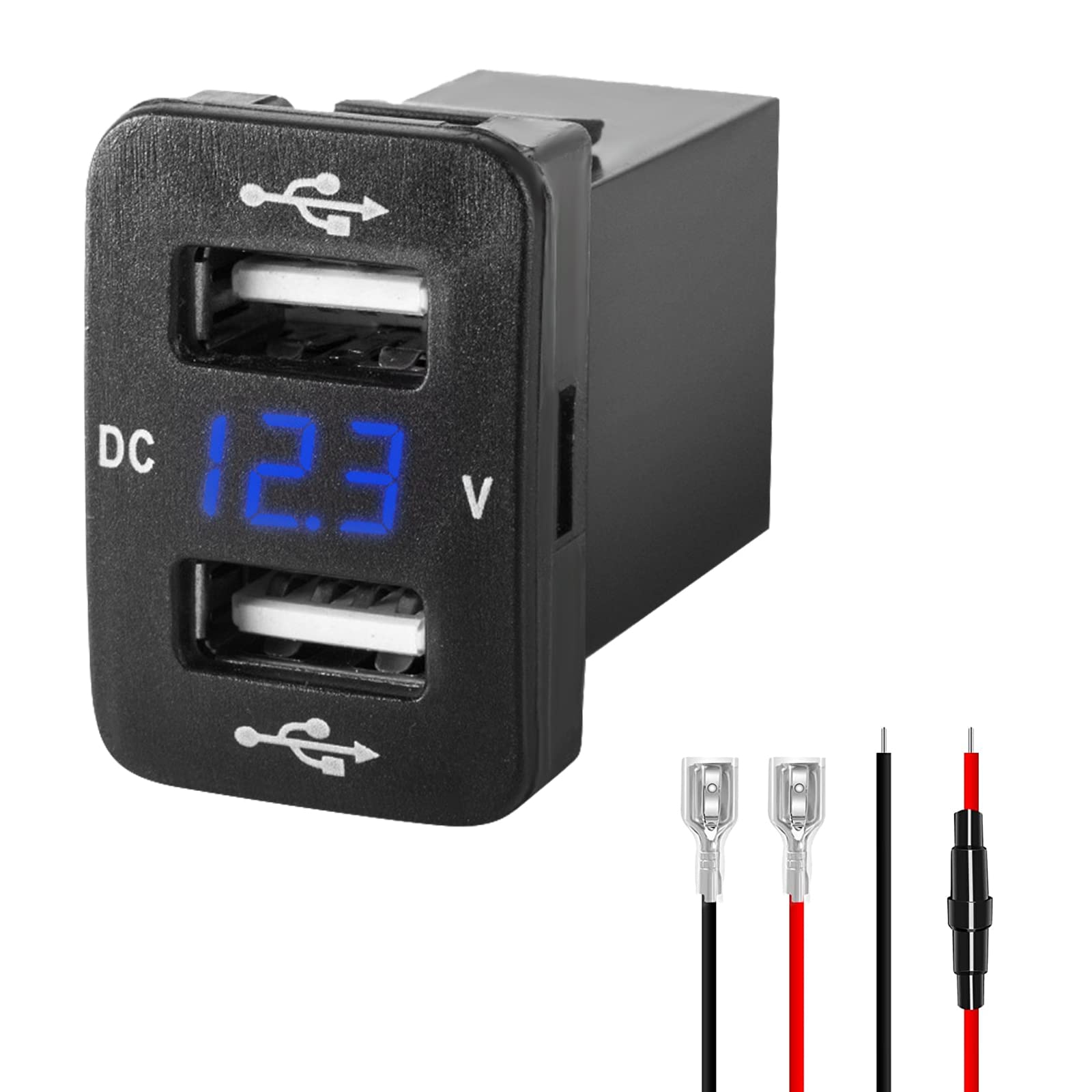 Amazon.co.jp: Levigo カーチャジャーUSB 5V 4.2A急速充電 トヨタ車向け 電源ソケット 2ポート付き スイッチ ...