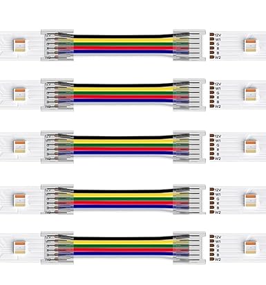 SMD 6-pin 12mm connector kit with 5 transparent connectors 15cm long ...