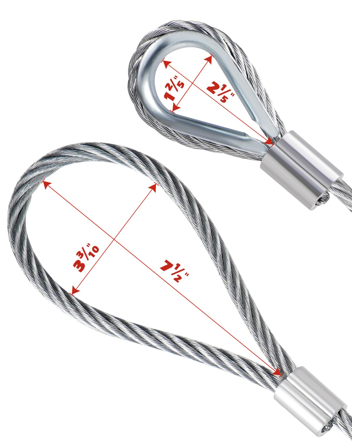 Snapklik.com : SPARKWHIZ Single Leg Wire Rope Sling 1.6t/3500Lbs Rated ...