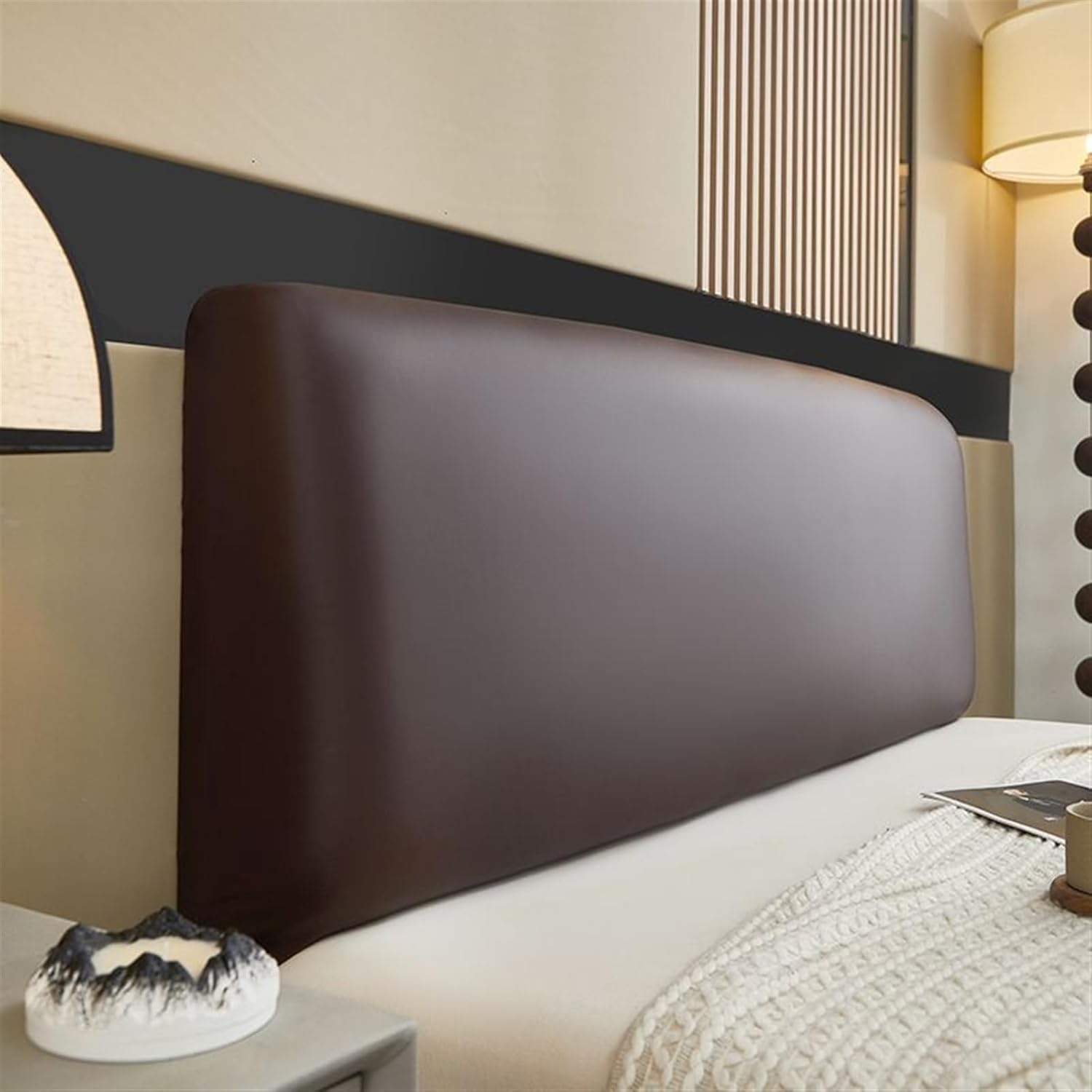 Amazon.com: PU Leather Headboard Cover for Queen Cal King Full Size Bed ...