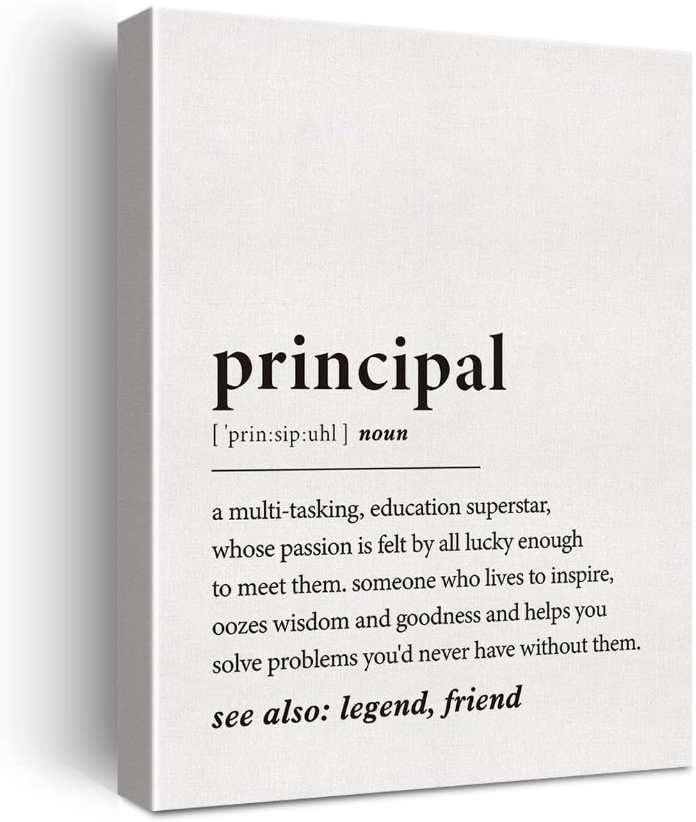 Amazon.com: GTGIC Principal Definition Canvas Wall Art School Principal ...