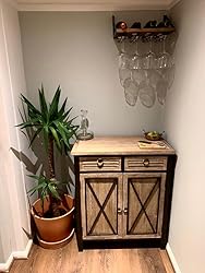 J JACKCUBE DESIGN JackCubeDesign Wall Mount Wine Rack with Glass Holder ...