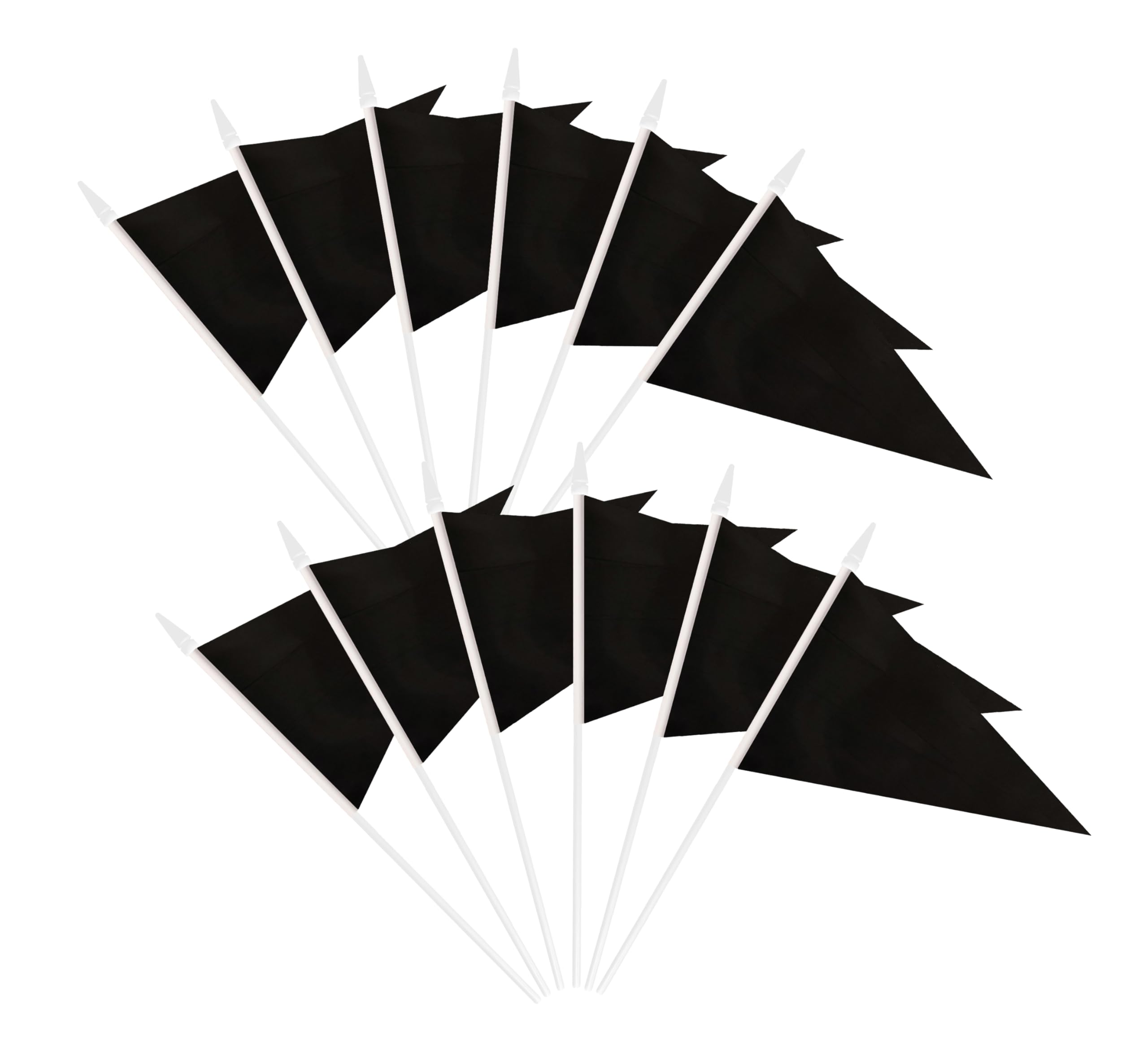 Amazon.com : 12 Pack Black Pennant Flags Small Mini Hand Held Solid ...