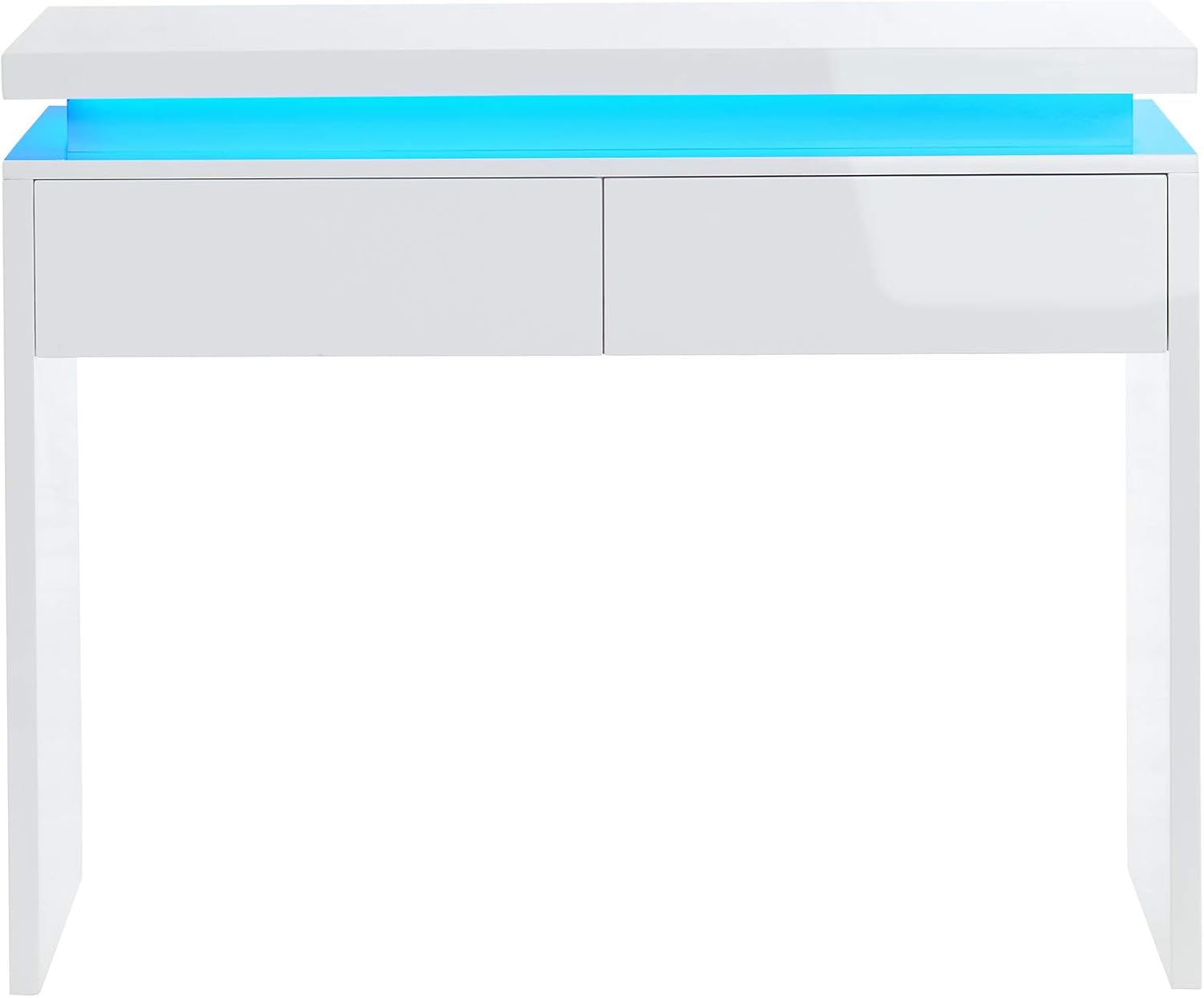 BAÏTA Cosmos LED Console Table, 100 cm, White Lacquer : Amazon.co.uk ...