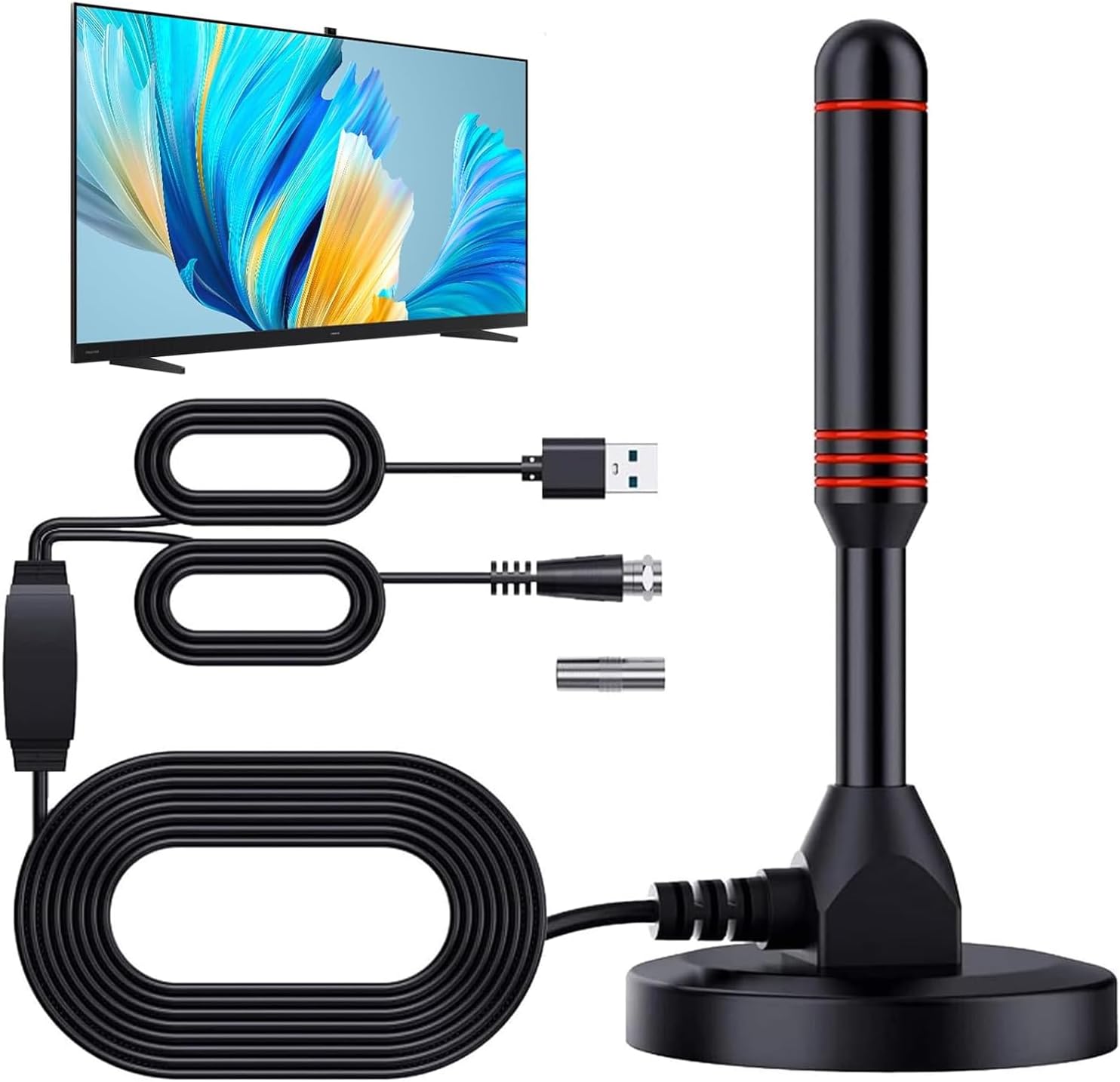 High Gain Freeview TV Aerial, Portable Indoor/Outdoor Digital TV ...