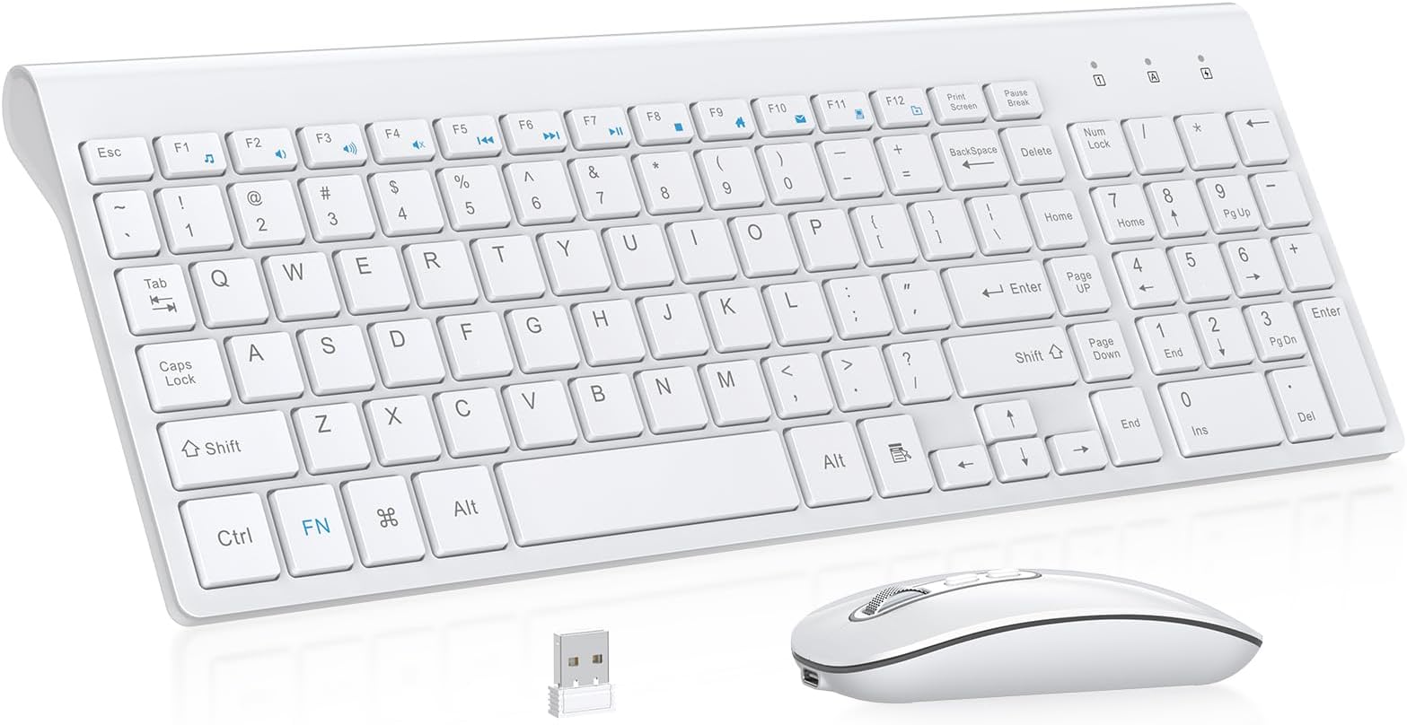 cimetech Wireless Keyboard and Mouse, 2.4G Slim Low-Profile X-Keys ...