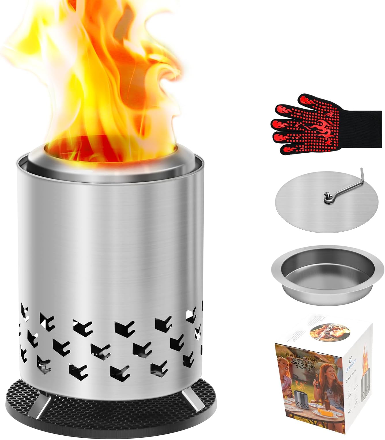 Amazon.com : Messon 10.2 x 8.7 in Tabletop Fire Pit, Stainless Steel ...