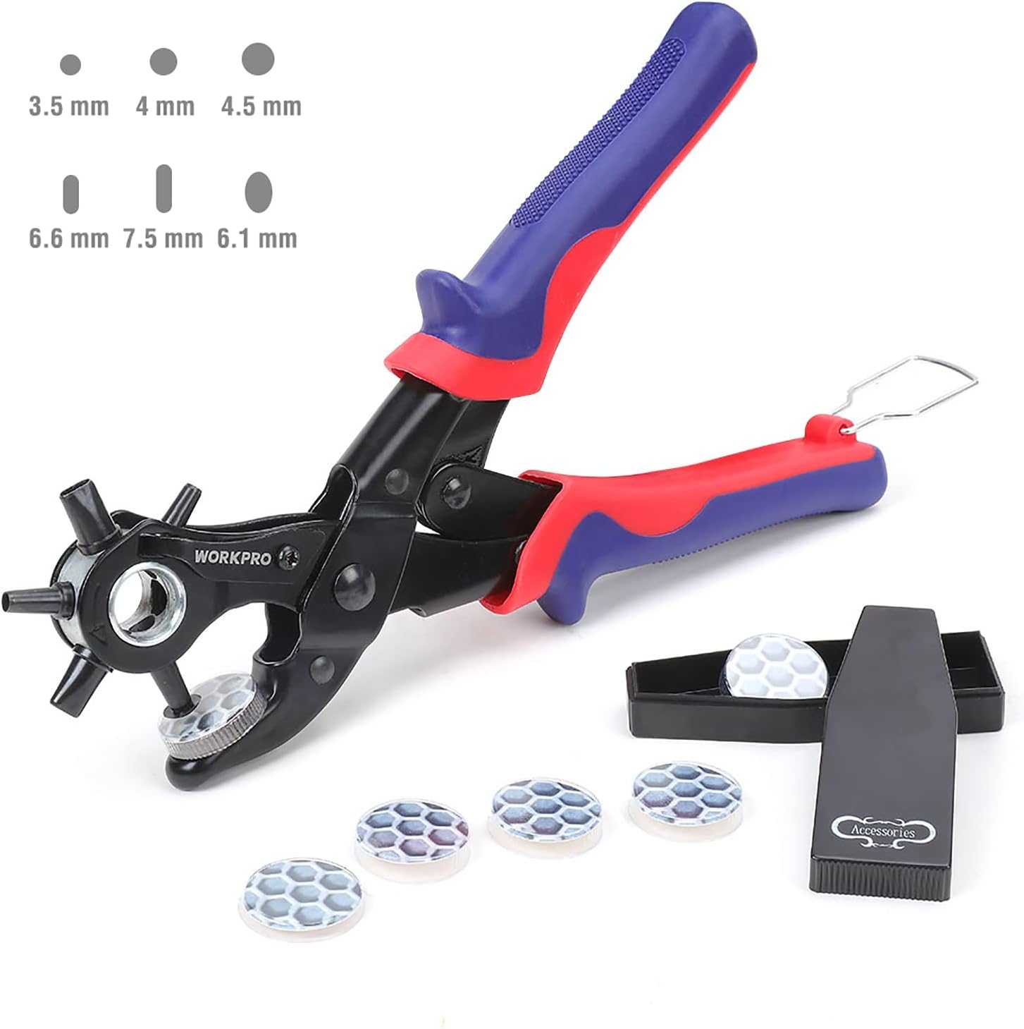 Leather Hole Punch Belt Puncher Tool Set, YEESON Professional Revolving ...