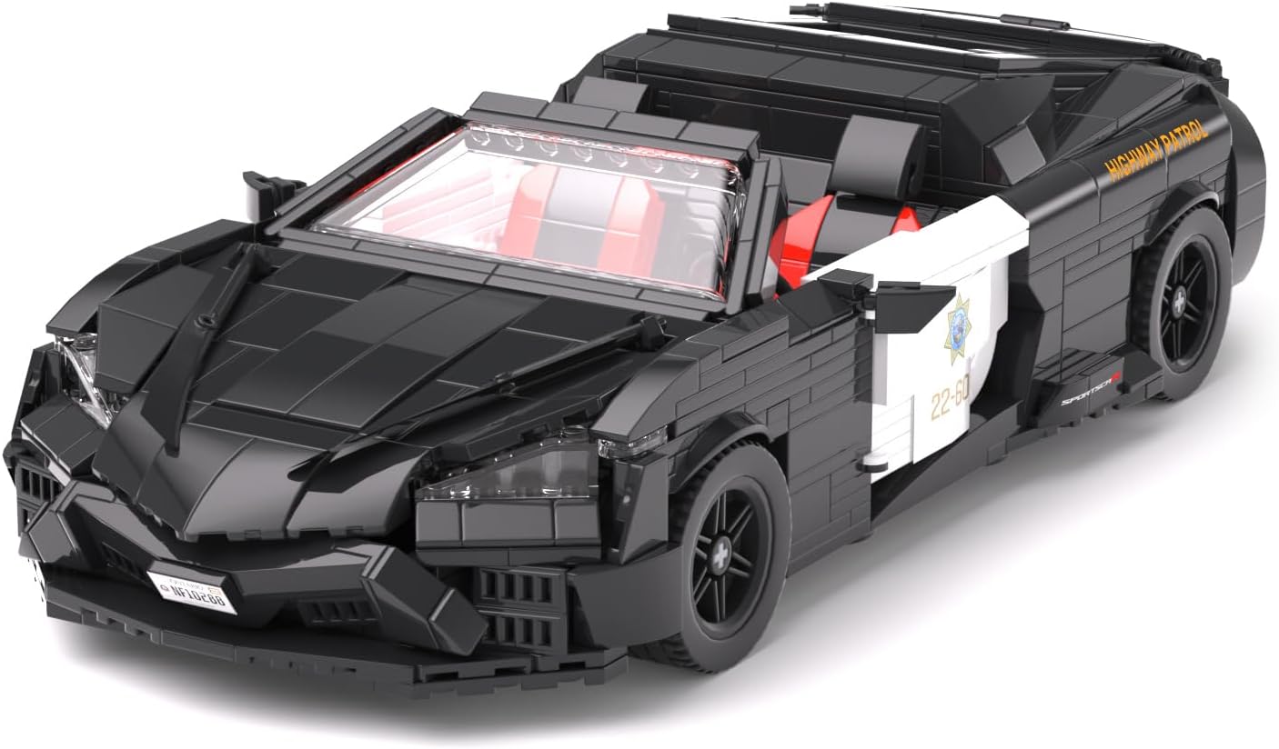 Amazon.com: BOOLAKOS Police Car Model Kit, 1:14 Scale Convertible ...