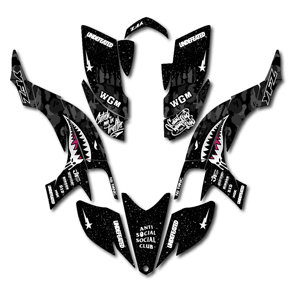 Amazon.com: Black Savage Racing Graphics kit Fits Yamaha 03-08 YFZ450 ...