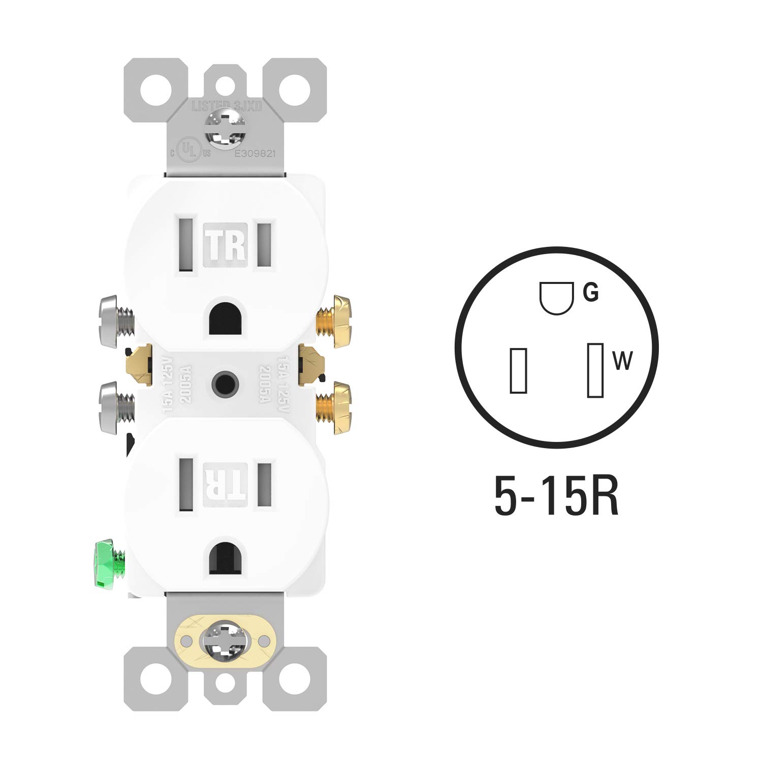 Snapklik.com : AIDA 10 Pack 15 Amp Outlet Duplex Electrical Receptacle ...