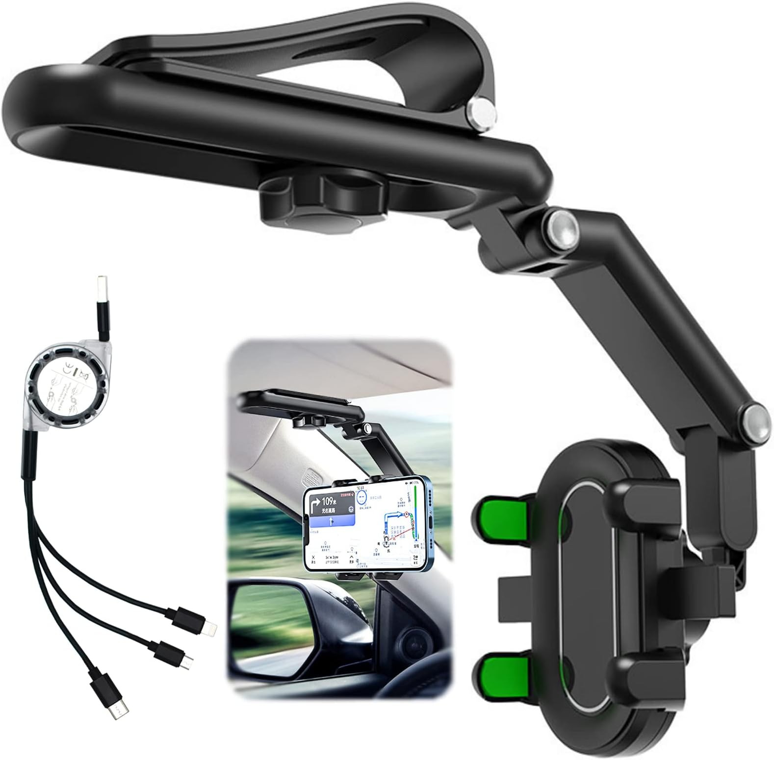 Amazon.com: Sun Visor Phone Holder for Car [360° Super Metal Clip] Car ...