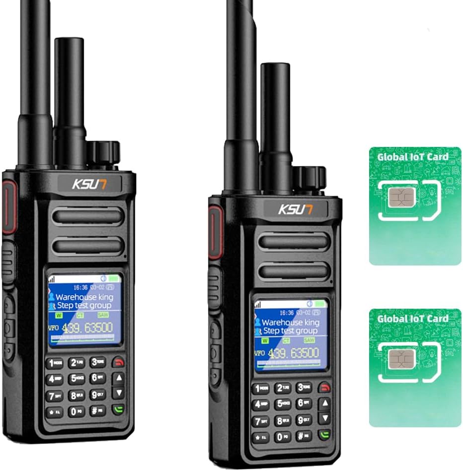 Amazon.com: KSUN 4G POC Network Radio with 1 Year Pre-Paid SIM Card Walkie Talkies Long Range ...