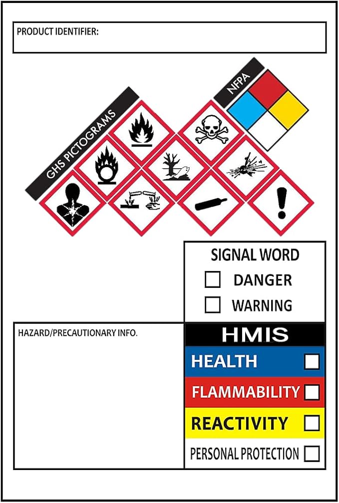 Amazon.com: GHS Labels, SDS OSHA Labels for Chemical Safety Data, 3 x 4 ...