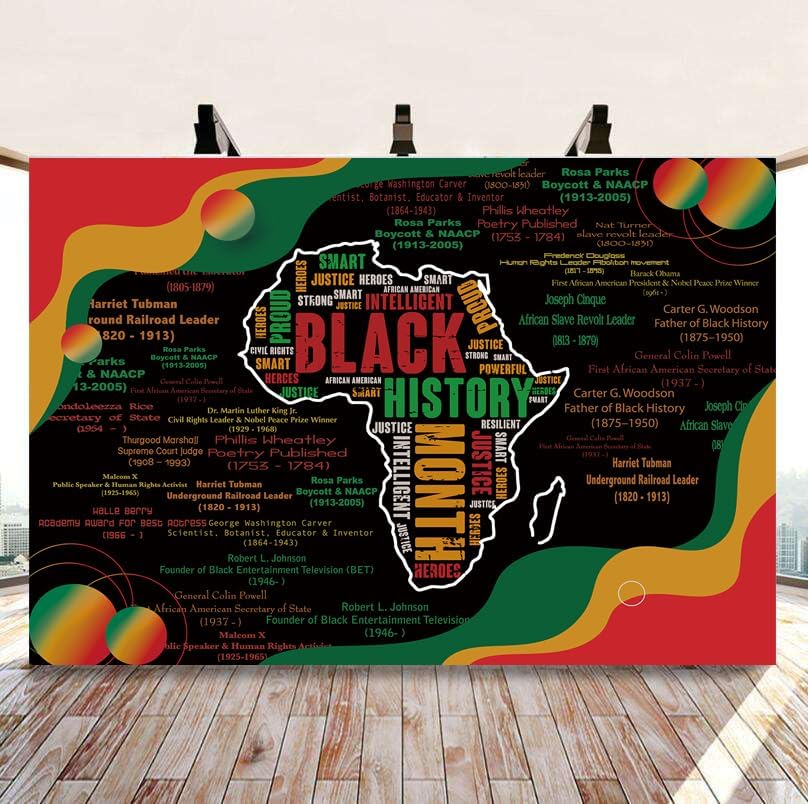 Amazon.com : Black History Month Backdrop 10x8FT African American ...