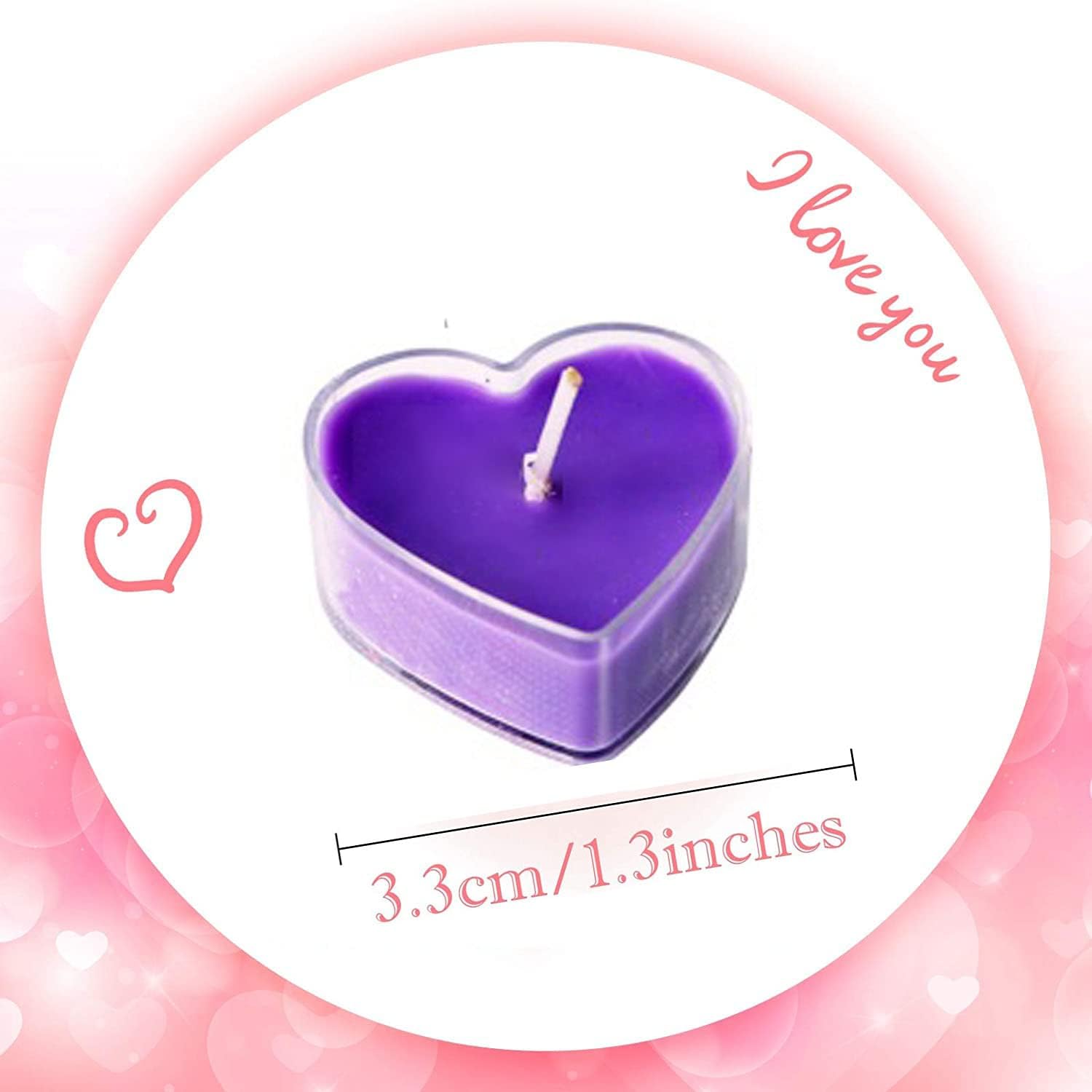 9 Pieces Heart-Shaped Romantic Tea Lights, Scented Candle Heart Candles ...