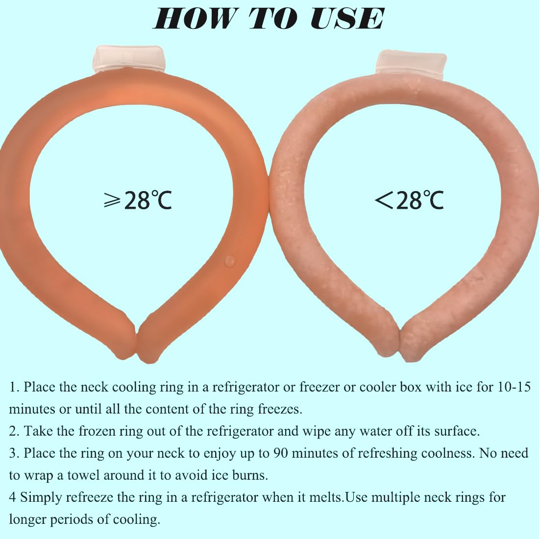 Neck Cooling Tube, Reusable Wearable Cooling Neck Wraps for Summer Heat ...