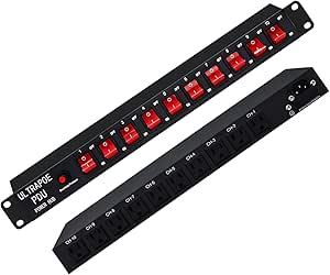 Amazon.com: UltraPoE 10-Outlet Rack Mount Power Strip - 100-240V/15A ...