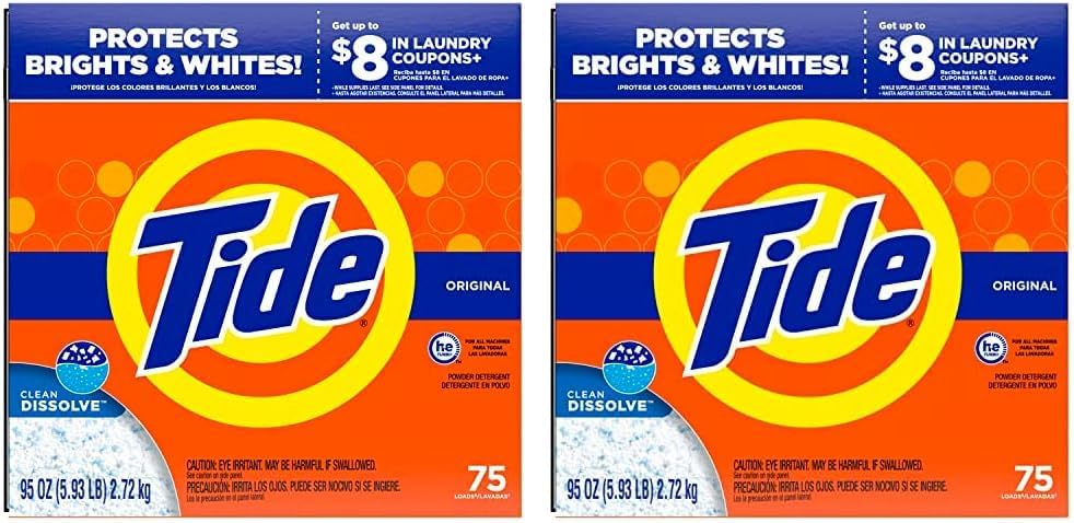 Amazon.com: Tide Original HE Turbo Powder Laundry Detergent, 95 Oz ...