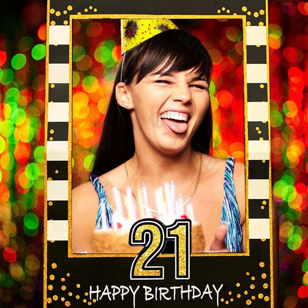 JeVenis Black Gold 21th photo booth frame 21th Birthday Photo Frame ...
