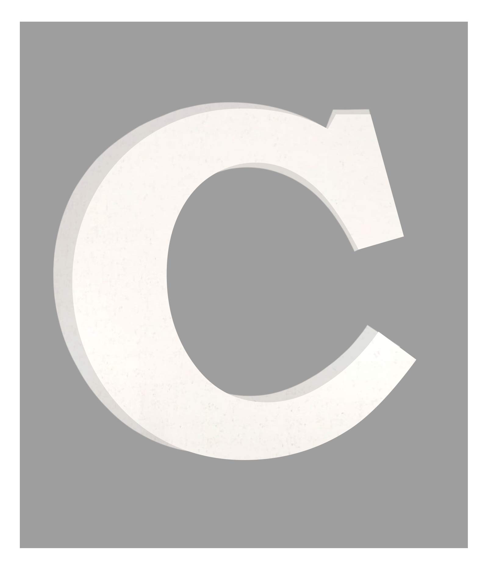 AmericanElm 6 Inch White Wooden C Letter- English Upper Case Alphabets ...