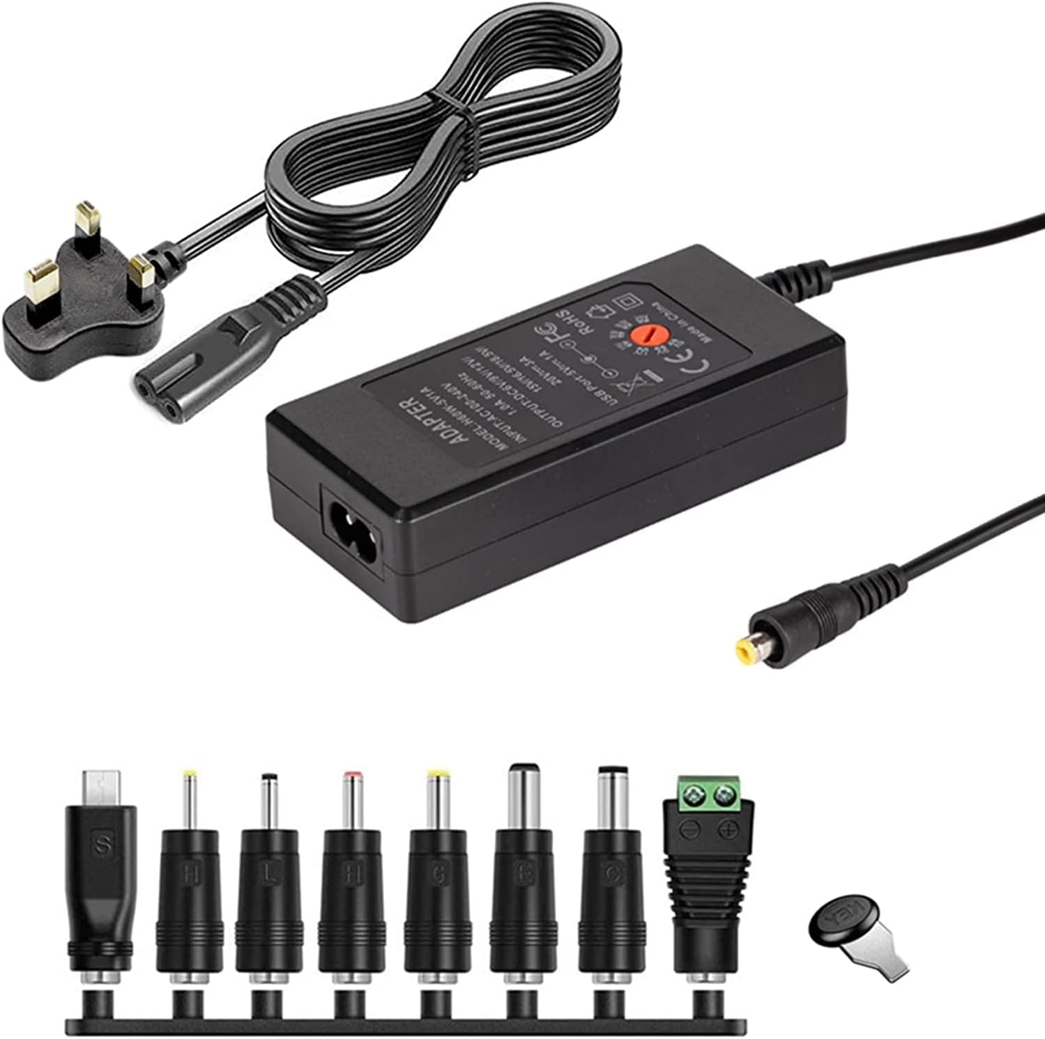 ULHYC® 65W AC Adapter, UK Plug Power Adapter Multi-Volt Replacement ...