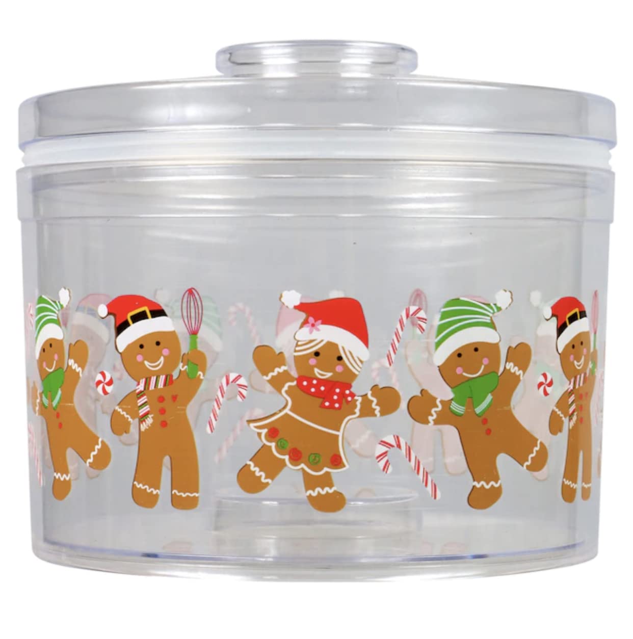 Decorative Christmas Holiday Themed Plastic Containers Jars 4 Pack with ...