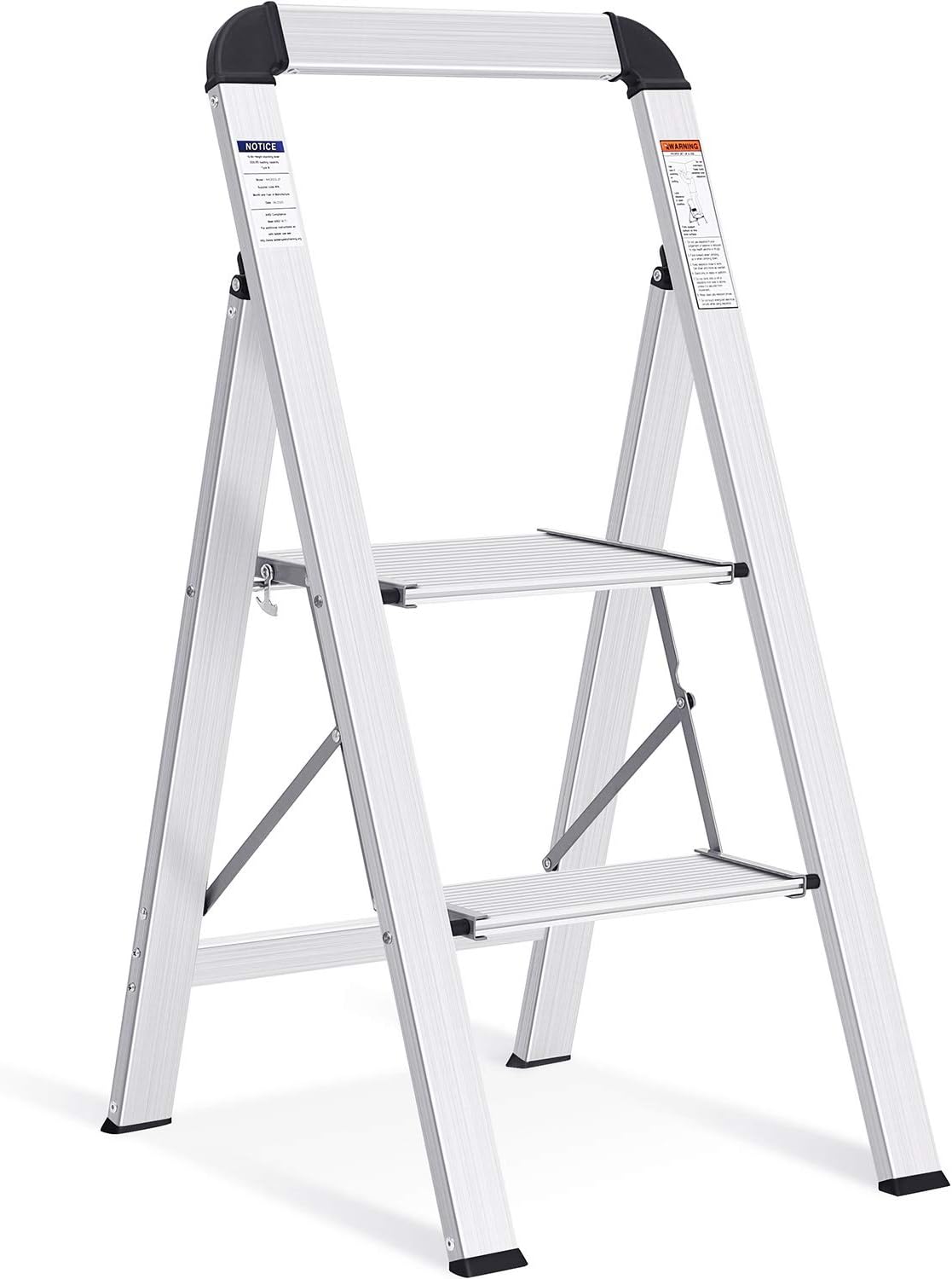 KINGRACK Step Ladder, 3 Step Aluminium Folding Step Stool, Portable ...