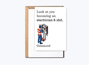 Amazon.com : GreenStar Gifts Electrician Graduation Card - Modern ...
