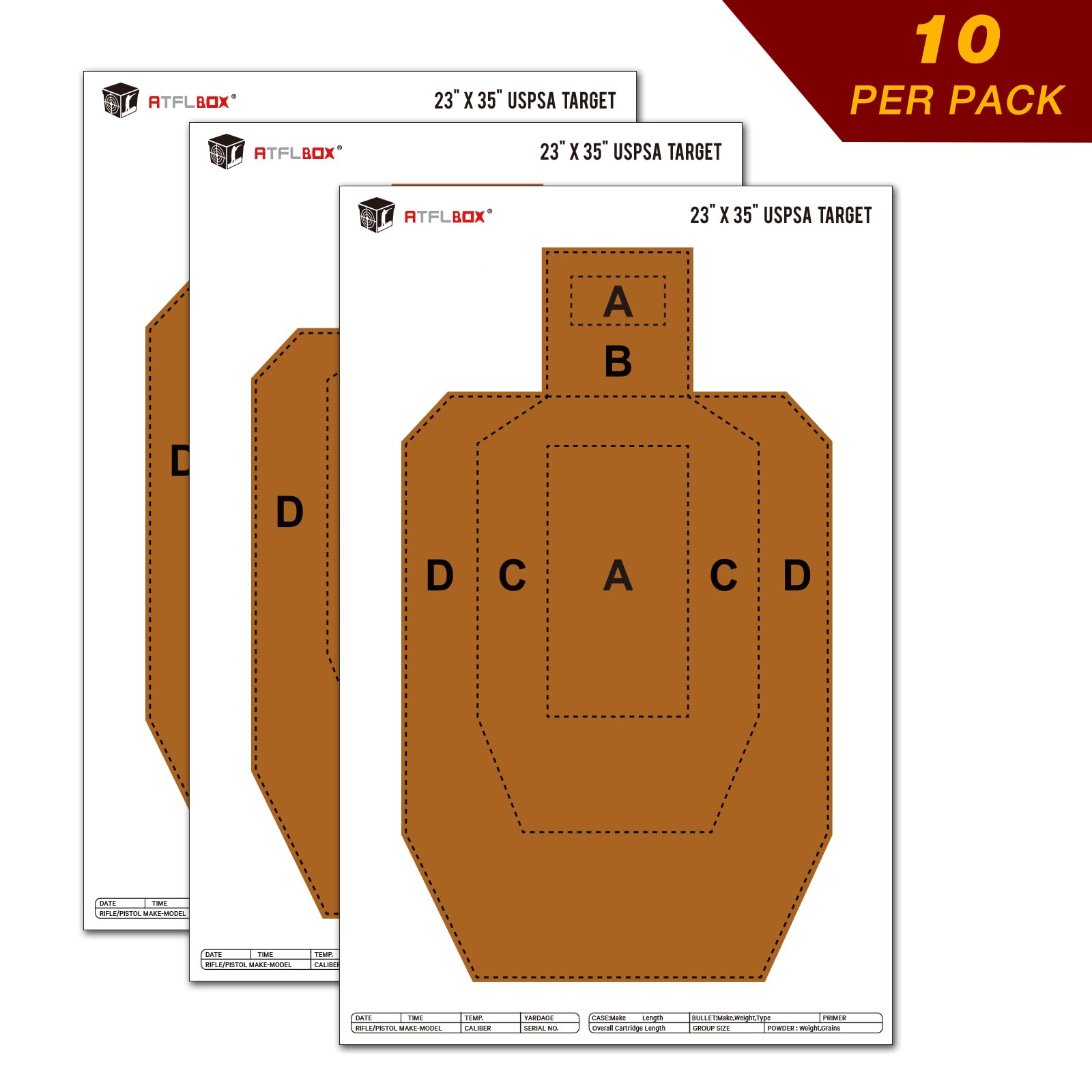 Snapklik.com : ATFLBOX 23" X 35" IPSC/USPSA Practice Paper Shooting ...