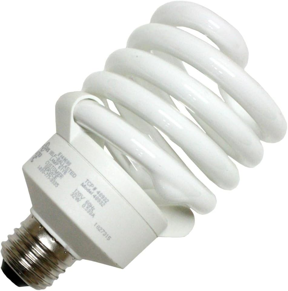 TCP 4893241k 32-watt 4100-Kelvin Full Springlamp CFL Light Bulb ...