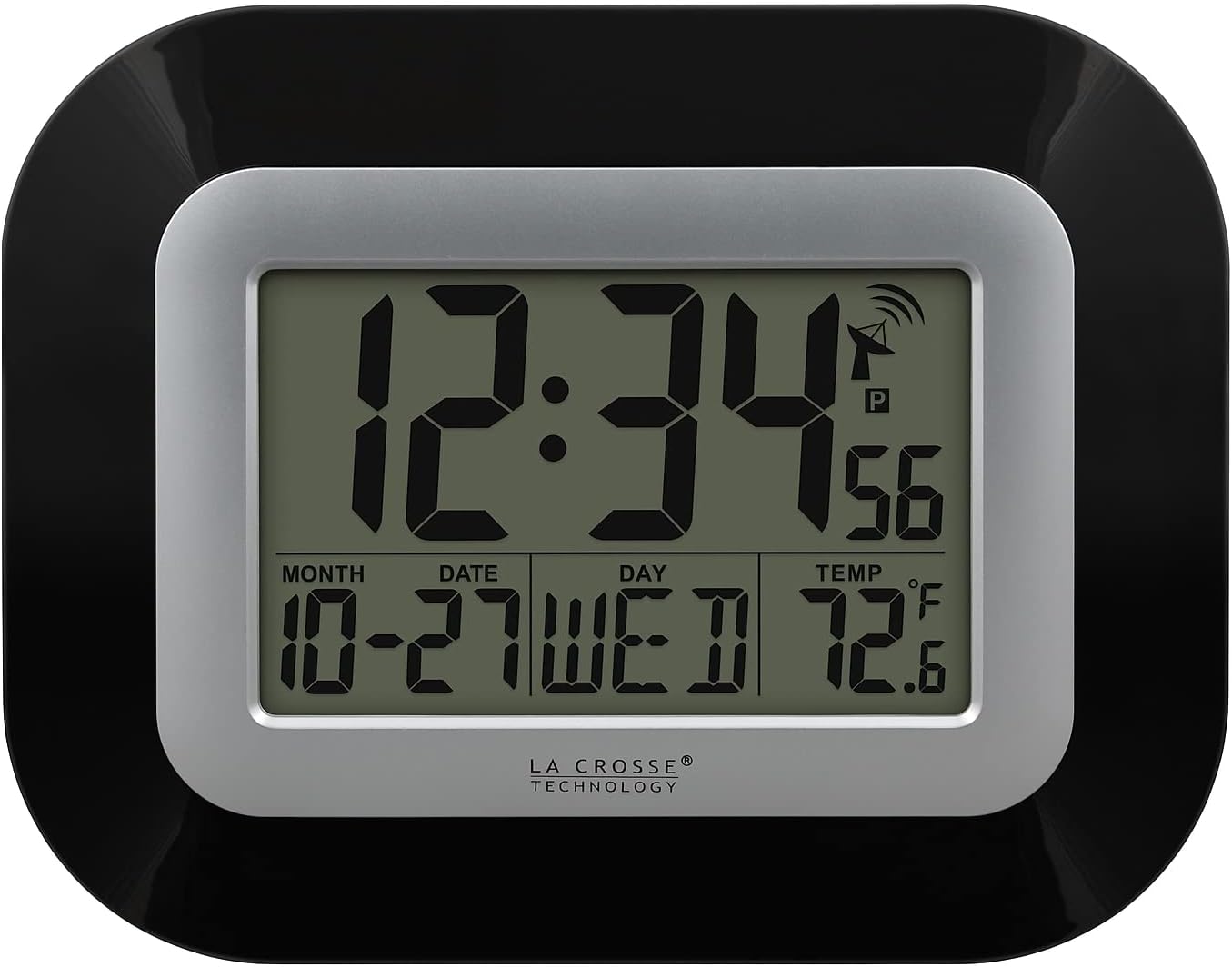 Amazon.com: La Crosse Technology W88631 Digital Atomic Black Wall Clock ...
