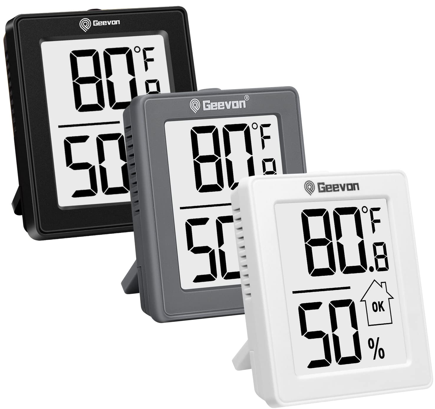 Snapklik.com : Geevon 3 Pack Mixed Colors Digital Hygrometer Indoor ...