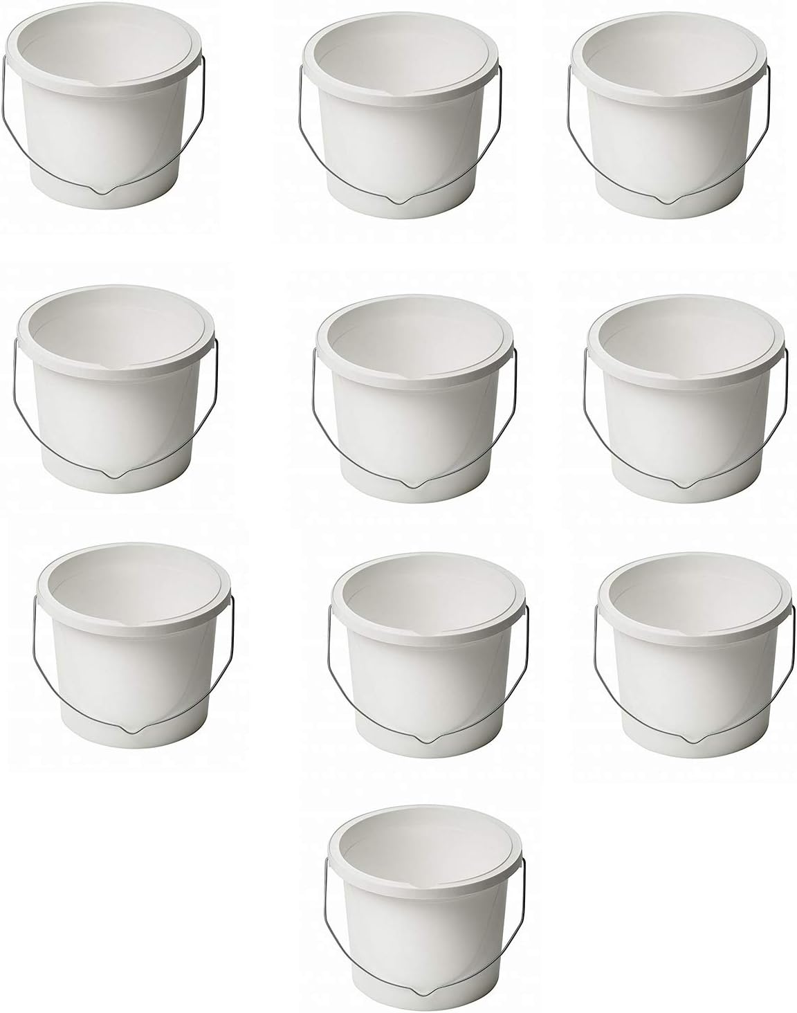 5 x 1LTR Plastic Paint Kettle - Painter & Decorators Paint Pot Bucket ...