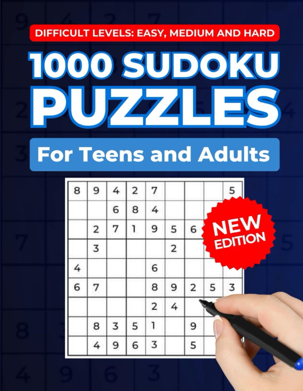 1000 Sudoku Puzzles for Teens and Adults: Difficulty Levels: Easy ...