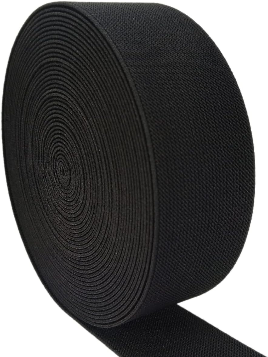 Amazon.com: JESEP 2 inch 10 Yards Knit Elastic Band Black Double-Side ...