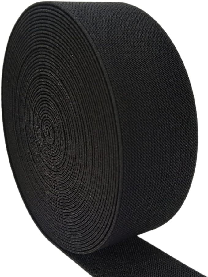Amazon.com: JESEP 2 inch 10 Yards Knit Elastic Band Black Double-Side ...