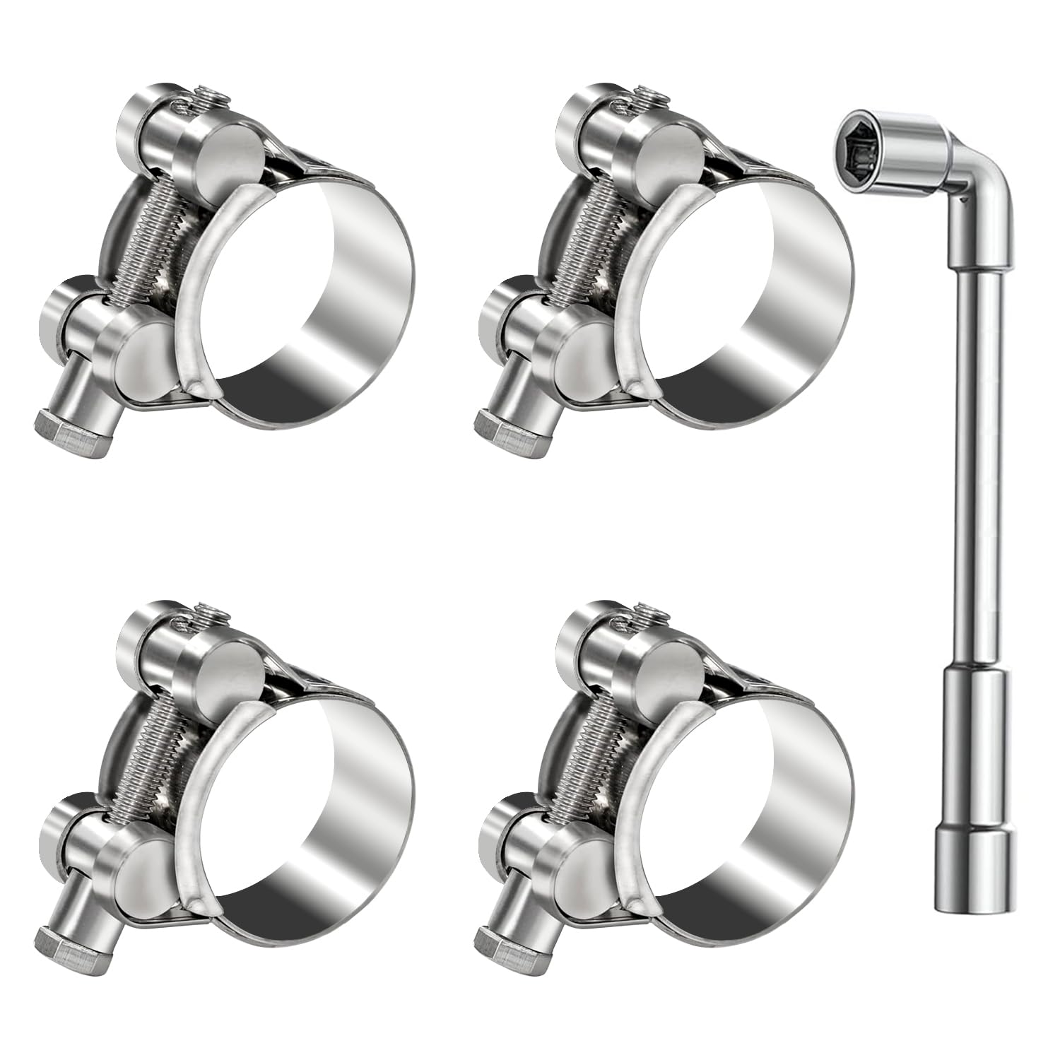 Snapklik.com : Smseace 4Pcs 17-19mm T Bolt Hose Clamps 304 Stainless ...